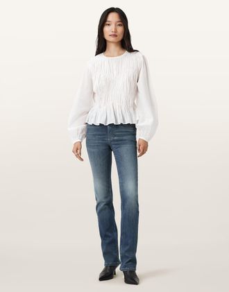 AllSaints Haldan - Jean slim bootcut - Indigo d&eacute;lav&eacute;-Gris