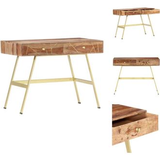 vidaXL Schreibtisch mit Schubladen 100x55x75 cm Massivholz Palisander - Industrieller Schreibtisch - Holzsreibtisch - Palisander Schreibtisch - Schreibtisch