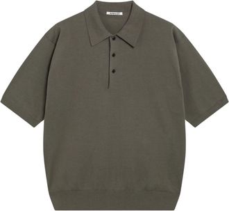 Auralee Homme, Tops, Vert, Taille: L Giza High Gauge Knit Polo