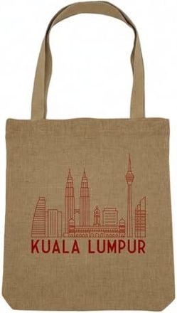Fabulous Sac Shopping Tote Bag Aspect Lin - Kuala Lumpur Minimalist Malaisie Culture Architecture Ville - Sac de Courses Toile Epaisse 360g Beige Naturel Cabas