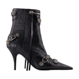 Balenciaga Womens Cagole H90 Ankle Boots Leather Black Shoes Ankle-boots