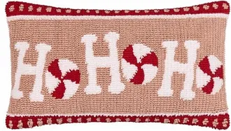 furn. Candy Ho Ho Ho Kissen mit Polyesterfüllung - getuftetes, festliches Weihnachtsdekokissen mit Strukturiertem Slogan-Design (Rosa/Rot - 30x50cm)
