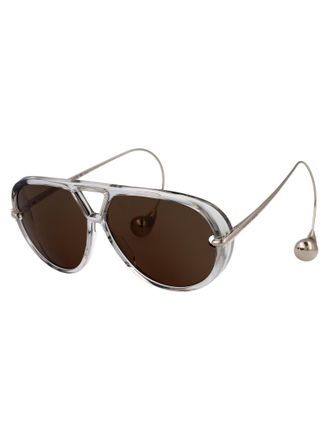 Bottega Veneta Womens Sunglasses Bv1273s Grey-Silver-Brown Metal Grey/silver/brown