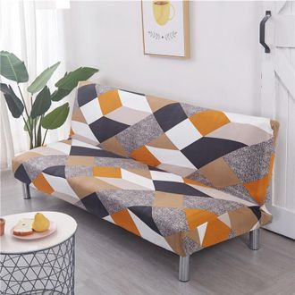 Generic Sofabezug Ohne Armlehnen Futon Abdeckung Stretch-Schonbezug F&uuml;r Klappsofa Moderner Druck Sofabett&uuml;berzug Waschbarer Schutz F&uuml;r 2-/3-Sitzer Futonbezug 