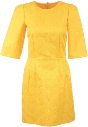 Dolce & Gabbana Femme, Robes, Jaune, Taille: 36 FR Mid-Length Dress