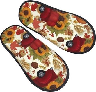 Generic Pantoufles en forme de feuilles d&eacute;rable pour femme et homme - Antid&eacute;rapantes - En mousse &agrave; m&eacute;moire de forme - Pour chambre &agrave; coucher, voyage, multicol