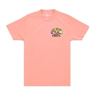 Obey T-shirt Homme Classique Agrumes - Homme - Tops - Rose - Taille: XL