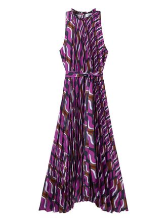 St. John 70s Kleid mit Print - Violett