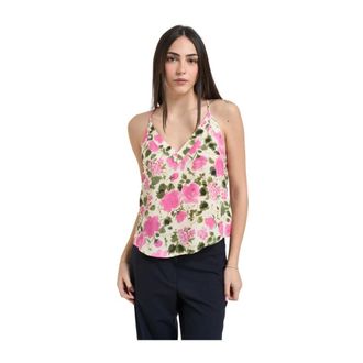 Liu Jo Femme, Tops, Multicolore, Taille: 40 FR Top &agrave; col en V et imprim&eacute; floral