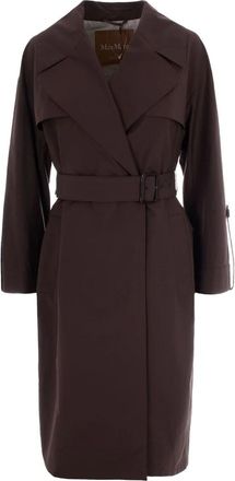 Max Mara Femme, Manteaux, Brun, Taille: 38 FR Twill Trench