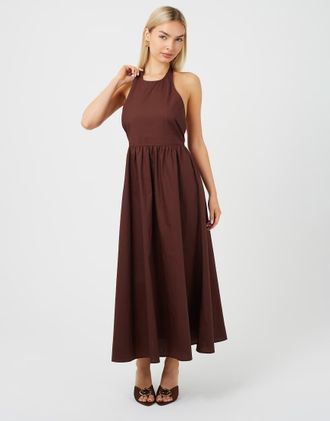 Brave Soul Robe longue &eacute;vas&eacute;e &agrave; dos nu - Chocolat-Marron