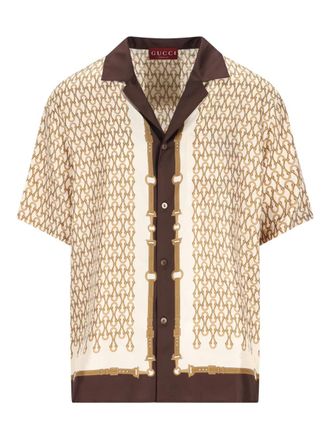 Gucci chain-print short-sleeve shirt - Nude