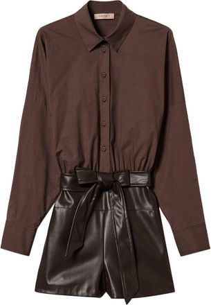 Twin-Set Jumpsuit mit G&uuml;rtel - Braun