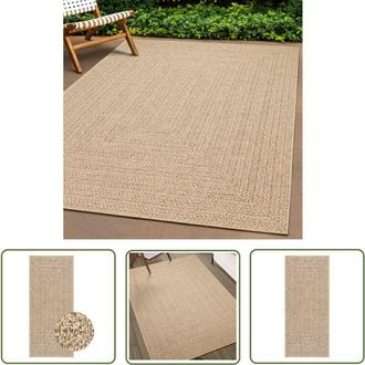 vidaXL The Living Store - Teppich zizur 80x200 cm Jute-Optik Indoor und Outdoor - Outdoor-Teppich - Terrasse - Balkon - Garten - Jute Optik