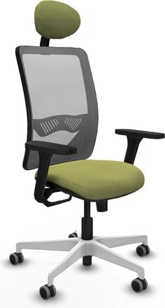 Piqueras y Crespo Drehstuhl Zulema Mesh mit 3D-Armen, h&ouml;henverstellbarer Lendenwirbelst&uuml;tze und festem Kopfteil, ausgestattet mit Sincro 3 Positionen und Schneideschaum