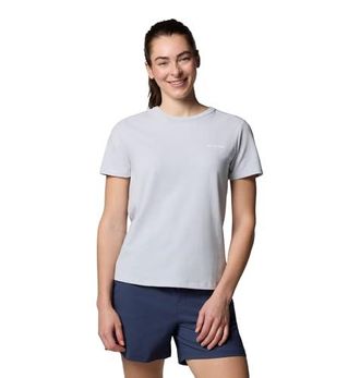 Columbia Sun Trek &agrave; Manches Courtes pour Femme, Cirrus Grey Heather, Taille L