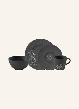Villeroy & Boch Fr&uuml;hst&uuml;cks-Set, 4-Teilig Manufacture Rock - Mickey Mouse schwarz