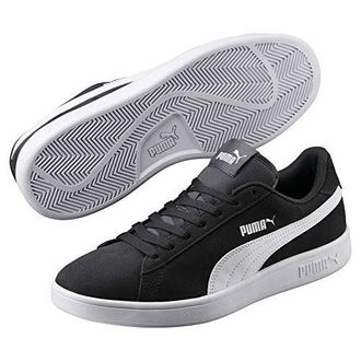 Puma Mixte Smash V2 Chaussures de Running, Noir et Blanc (Asphalt White), 41 EU