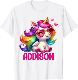 BDAZ Addison Einhorn-Name, personalisiertes Design T-Shirt