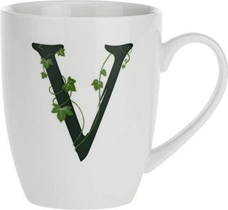 La Porcellana Bianca la Porcellana Becher Buchstabe V, wei&szlig;