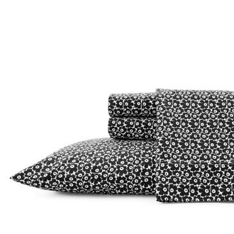 Marimekko Bettwäsche, Baumwollperkal-Bettwäsche-Set, knackige und Coole Wohnkultur (Pikkuinen Unikko schwarz, voll)