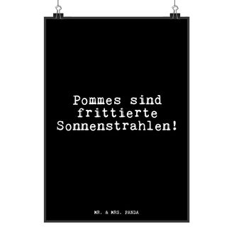 Mr. & Mrs. Panda Bild Pommes sind frittierte Sonnenstrahlen!... DIN A5 - Geschenk, Glizer Spruch Sprüche Weisheiten Zitate Lustig Weisheit Worte, Frites, Poster, Plaka
