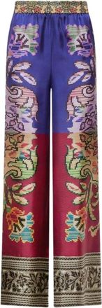 Pierre-Louis Mascia Femme, Pantalons, Multicolore, Taille: 38 FR Aloe Palazzo Pantalons