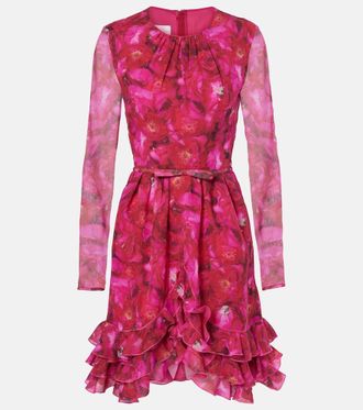Giambattista Valli Minikleid Rose Mania aus Seiden-Georgette
