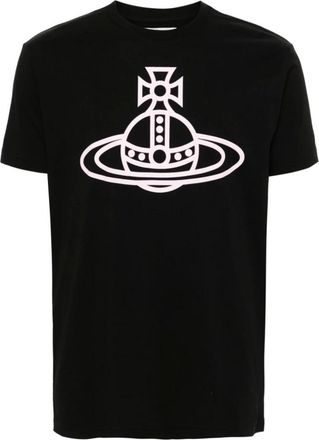 Vivienne Westwood Homme, Tops, Noir, Taille: M T-shirts et Polos noirs avec impression logo Orb