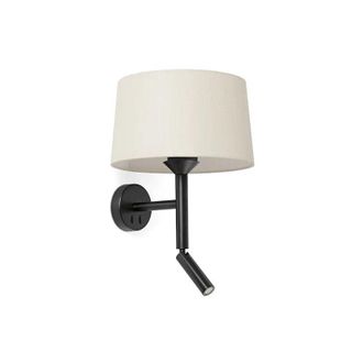 Faro Barcelona Faro Barcelona - Faro Windsor Applique de lecture noir mat, lin, 1x E27