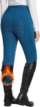 Baleaf Pantalon d&eacute;quitation thermique pour femme Jodhpurs pour cheval Pantalon d&eacute;quitation pour dames avec si&egrave;ge complet et poignet en silicone pour lhiver &agrave;