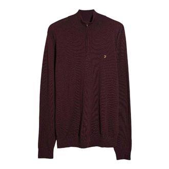 Farah Pullover Top f&uuml;r Herren, Rei&szlig;verschluss (Burgunderrot)