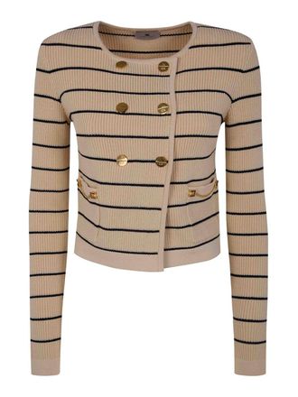 Elisabetta Franchi Pull Col Rond - Couleur Chair