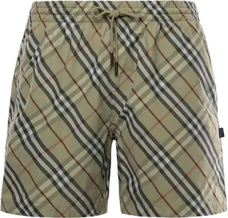 Burberry Check-pattern Drawstring Swim Shorts