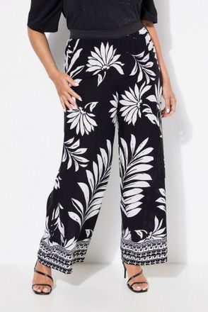 Ulla Popken Schlupfhose Hose Bl&uuml;ten weites gerades Bein Elastikbund