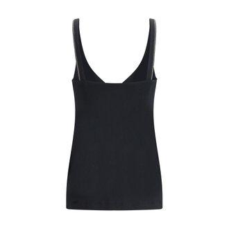 Brunello Cucinelli Jewel-Embellished Cotton Tank Top - Black