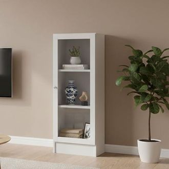 Dmora B&uuml;cherregal Alexiane, B&uuml;roregal, Mobiler Buchhalter, B&uuml;cherbrett, 41x28 h107 cm, Wei&szlig;