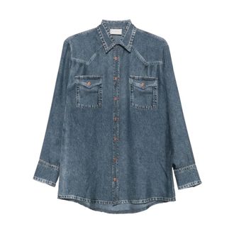 Pierre-Louis Mascia Blaue Seiden & Nylon Hemd - - Blouses & Shirts - Damen - Blau - XS