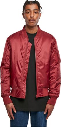 Build Your Brand Herren Jacke Bomber Jacket, Bomberjacke für Männer, leichte Sommerjacke, Burgundy, S