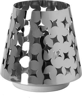 Fink großes Edelstahl Windlicht 19 cm kegelförmiges Stimmungslicht für Stumpenkerzen