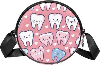Generic Sac &agrave; bandouli&egrave;re circulaire pour femme, petit sac &agrave; bandouli&egrave;re avec fermeture &eacute;clair, bretelles r&eacute;glables, sac &agrave; main rond d&eacute;contract&eacute; pour femmes e