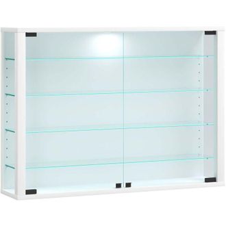 ebuy24 VitrosaL citrine accroch&eacute; au mur 2 portes en verre blanc