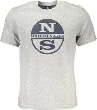 North Sails Bedrucktes Baumwoll-T-Shirt mit Rundhalsausschnitt - - Tops - Herren - Grau - S