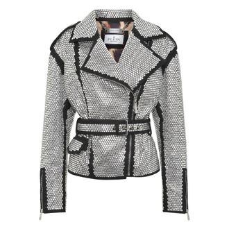 Philipp Plein Oversized Bikerjacke - - Jackets - Damen - Grau - M
