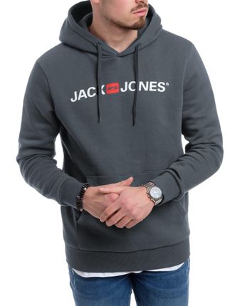 Jack & Jones Male Kapuzenpullover Logo Kapuzenpullover (Dark Slate (Corp 054 Slate-White, M))