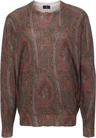 Etro Homme, Pulls, Brun, Taille: M Pull col rond cachemire et soie