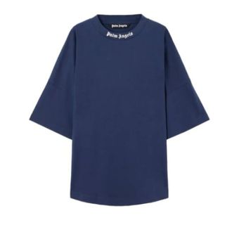 Palm Angels Homme, Tops, Bleu, Taille: 2XL Classic Logo T-Shirt