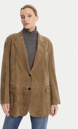 Max Mara Lederjacke Rolanda 2525446071650 Braun Oversize