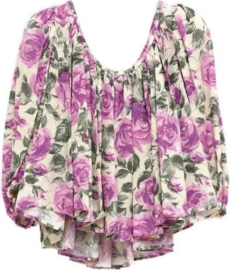 Chlo&eacute; Femme, Blouses et Chemises, Multicolore, Taille: 38 FR Floreal Crop Top