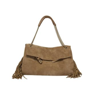 Orciani Femme, Sacs, Beige, Taille: ONE Size Venus Fringe Midi Shoulder Bag